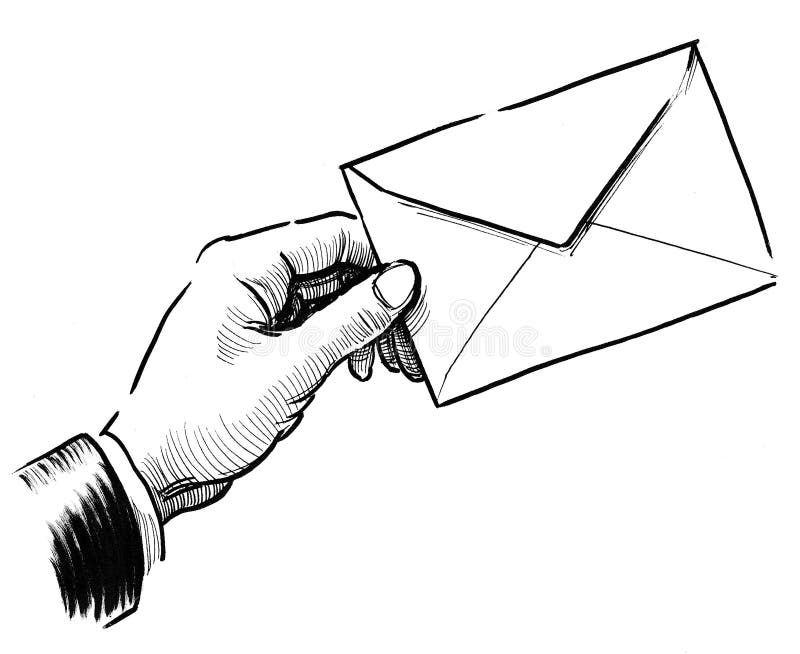 Hand with a mail stock illustration. Illustration of black - 101528851
