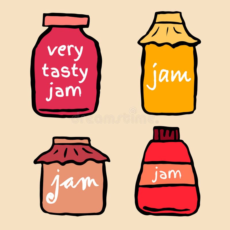 Ink drawing jar with jam stock vector. Illustration of marmalade - 60931410