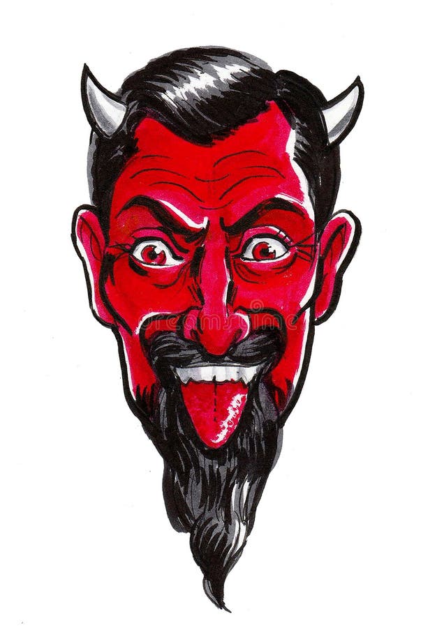 Satan head stock illustration. Illustration of character - 187003553