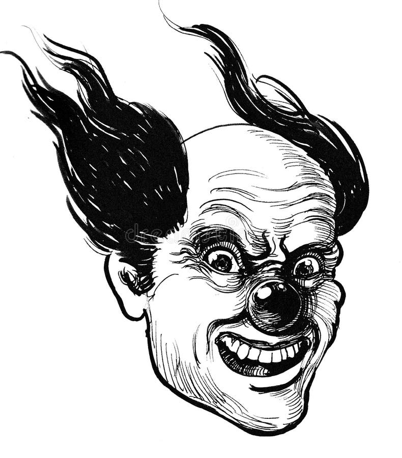 Crazy clown stock illustration. Illustration of black - 100434641