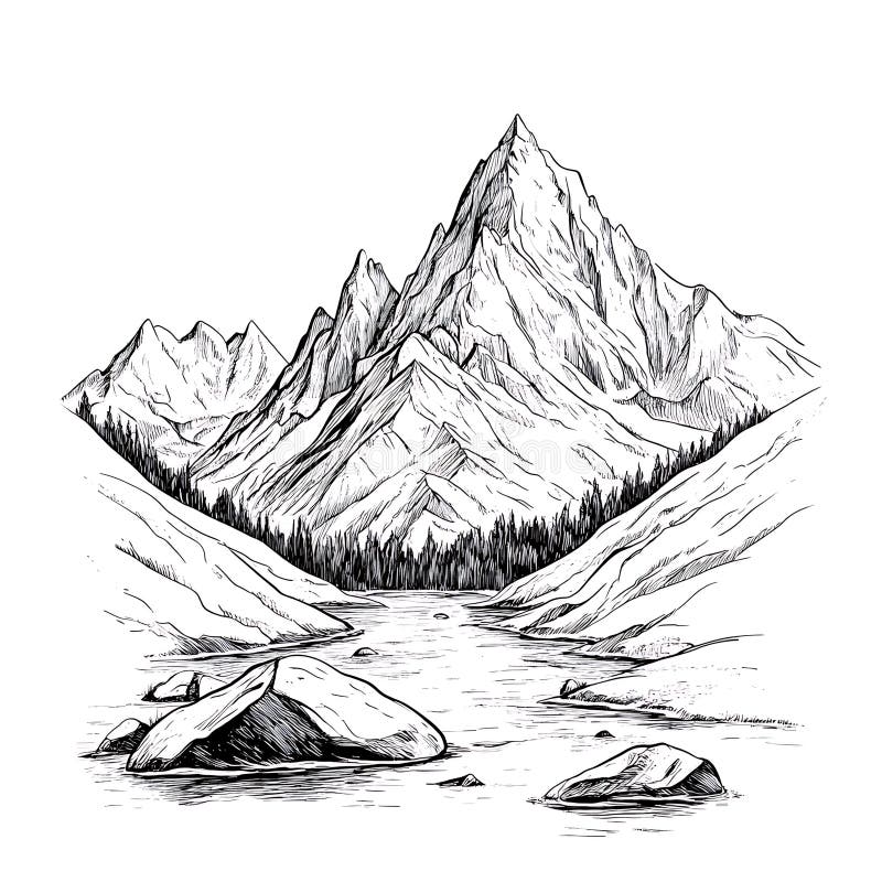 River Valley Drawing Drawing Stock Illustrations – 5,961 River Valley ...