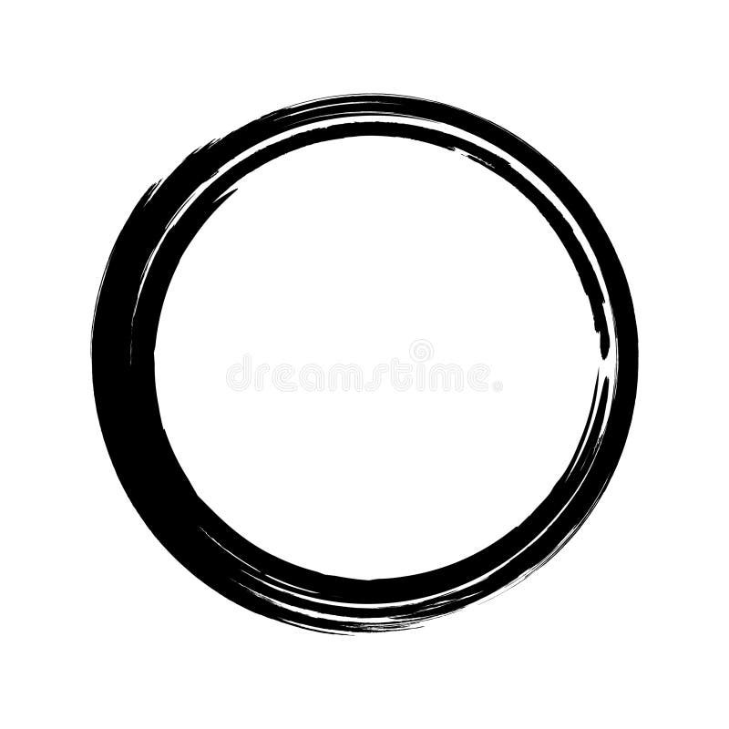 Ink Drawn Circle. Brush Stroke. Grunge Frame. Grunge Circle. Stock ...