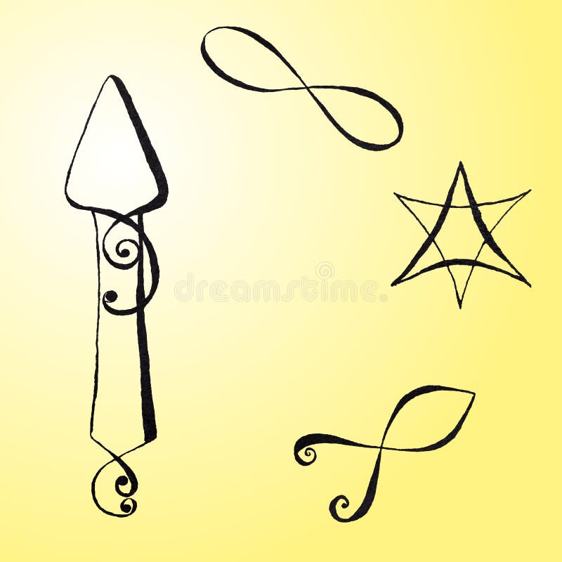 Ink Drawn Symbols stock vector. Illustration of stamp - 73631543