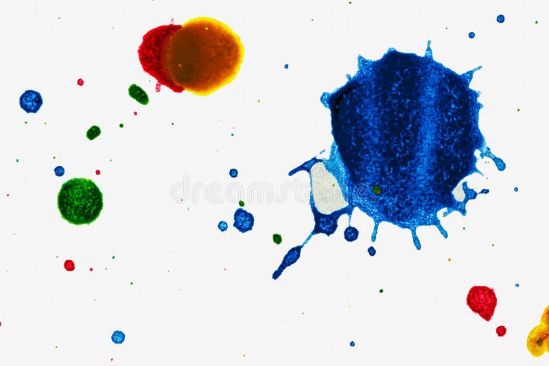 Ink Drop Color Splash on White Background Stock Photo - Image of ...