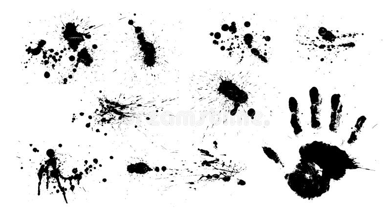 Ink Drop / Paint Splash / Hand Fingerprint Stock Vector - Illustration ...