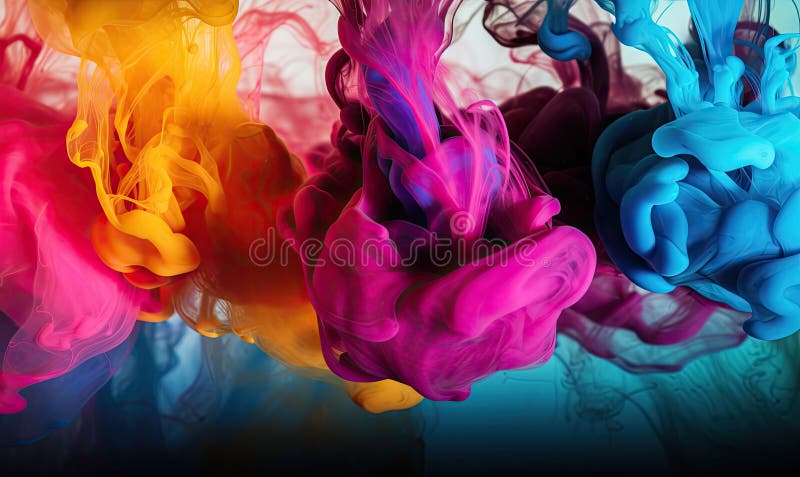 Ink Droplets Blend To Form Colorful Abstract Pattern Creating Using ...