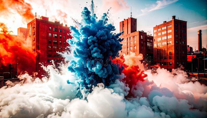 Ink Dropped into Liquid Nitrogen. Fractal Explosion Background ...