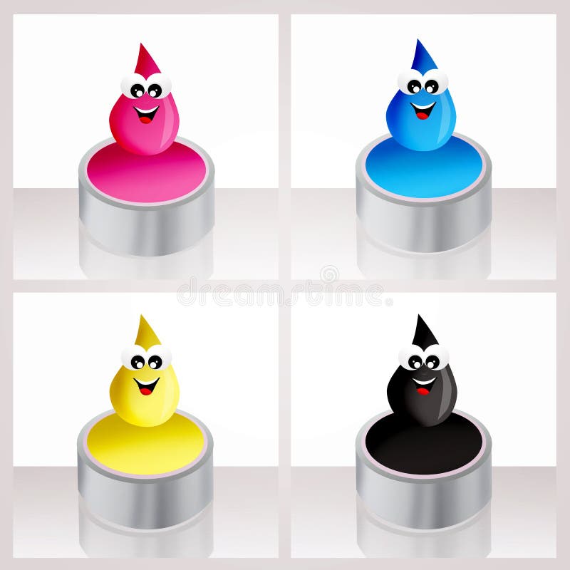 Ink drops icon stock illustration. Illustration of printer - 33429492