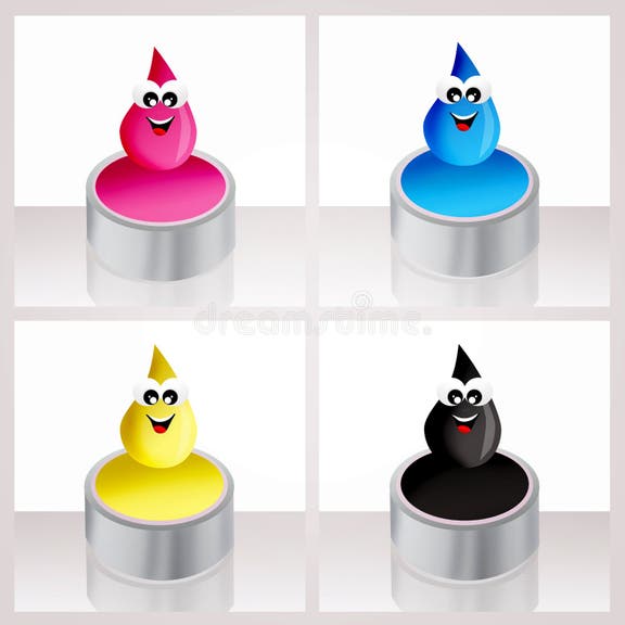 Ink drops icon stock illustration. Illustration of printer - 33429492