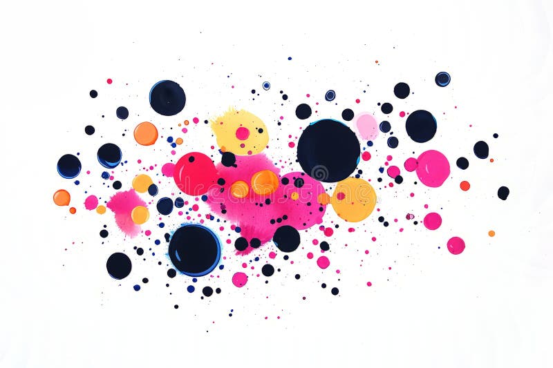 Ink Drops Spread, Texture Spots, Bright Colors, White Background Stock ...