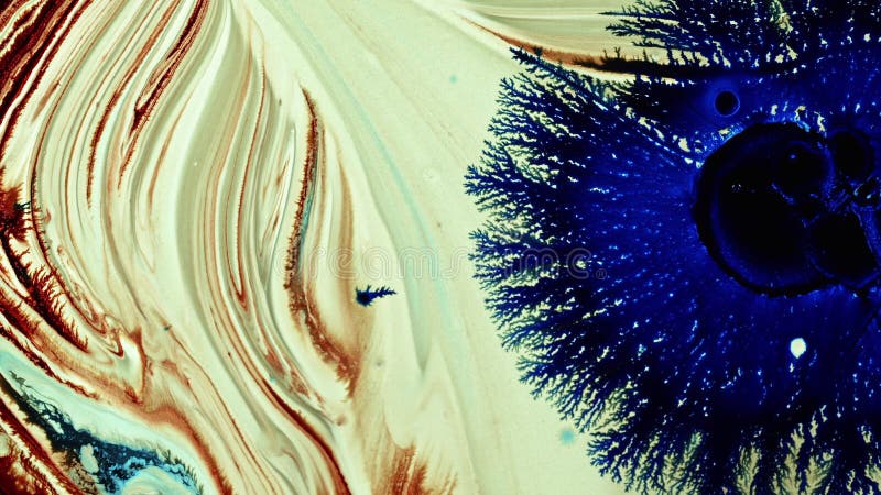 Ink Drops and Surreal Shapes Spread on Background Surface Stock Video ...