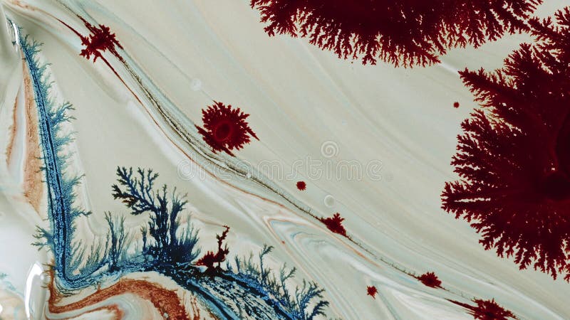 Ink Drops and Surreal Shapes Spread on Background Surface Stock Footage ...