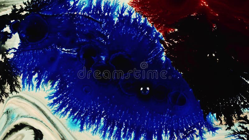 Ink Drops and Surreal Shapes Spread on Background Surface Stock Footage ...