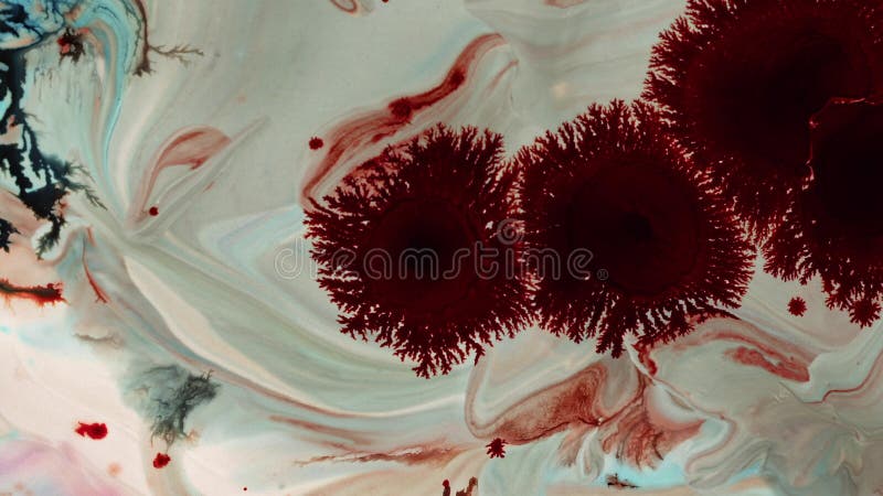 Ink Drops and Surreal Shapes Spread on Background Surface Stock Footage ...