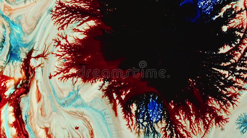 Ink Drops and Surreal Shapes Spread on Background Surface Stock Footage ...
