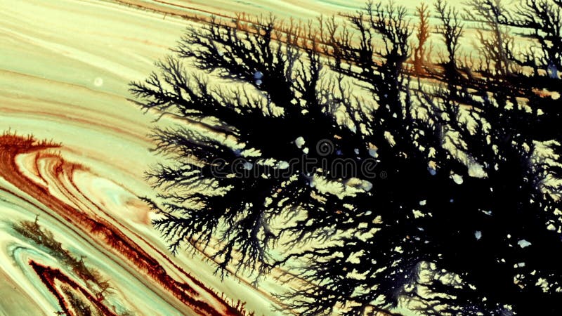 Ink Drops and Surreal Shapes Spread on Background Surface Stock Video ...