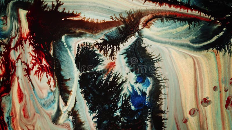 Ink Drops and Surreal Shapes Spread on Background Surface Stock Video ...