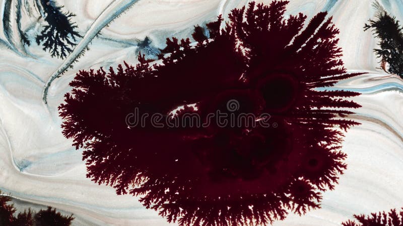 Ink Drops and Surreal Shapes Spread on Background Surface Stock Video ...