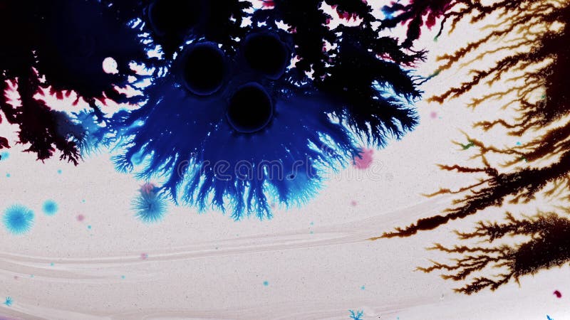 Ink Drops and Surreal Shapes Spread on Background Surface Stock Footage ...