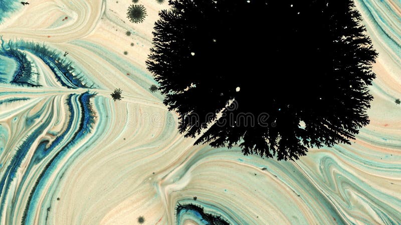 Ink Drops and Surreal Shapes Spread on Background Surface Stock Footage ...