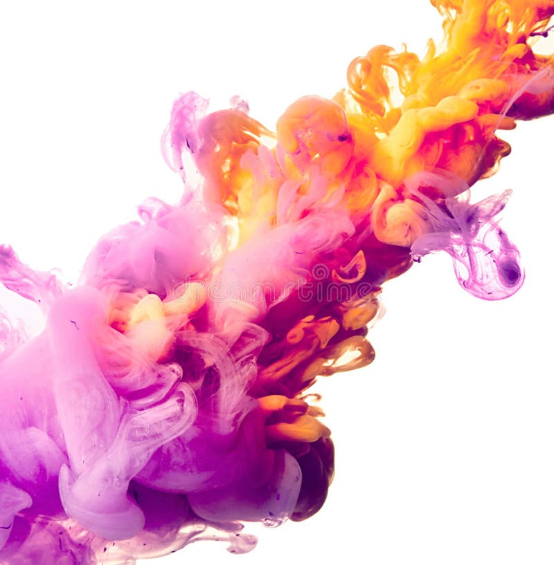 Ink Drops in Water Over White Stock Photo - Image of swirl, painting ...