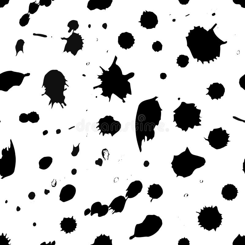 Ink Drops on White, Seamless Pattern Stock Vector - Illustration of ...