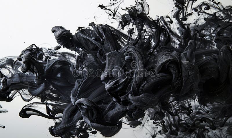 Ink Explosion, Black Tendrils Spreading on White Background Stock Photo ...