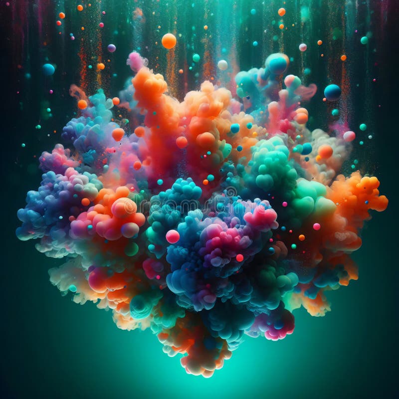 Ink Explosion in Water, Macro, AI Generated Stock Photo - Image of ...