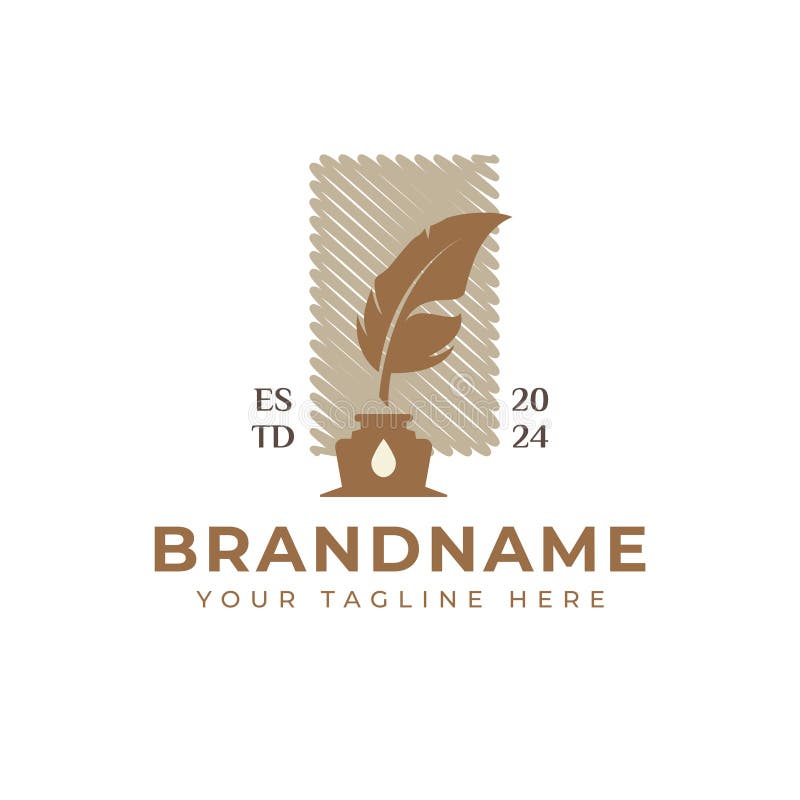 Ink Feather Scribble Logo, Symbolizing Creativity, Expression, and the ...