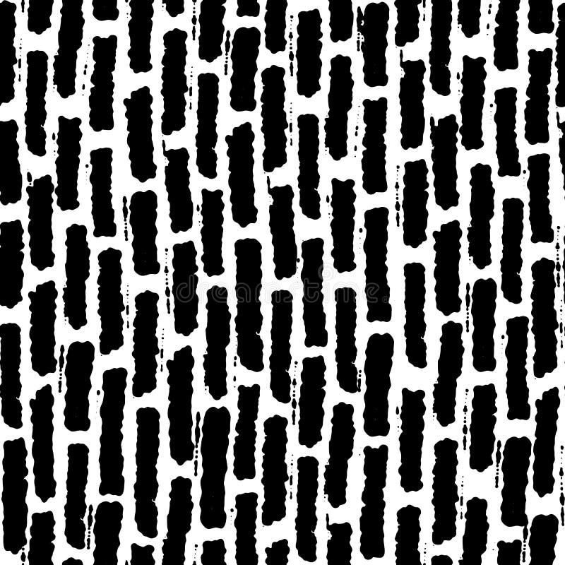 Ink Hand Drawn Abstract Seamless Pattern with Rectangular Shapes Stock ...