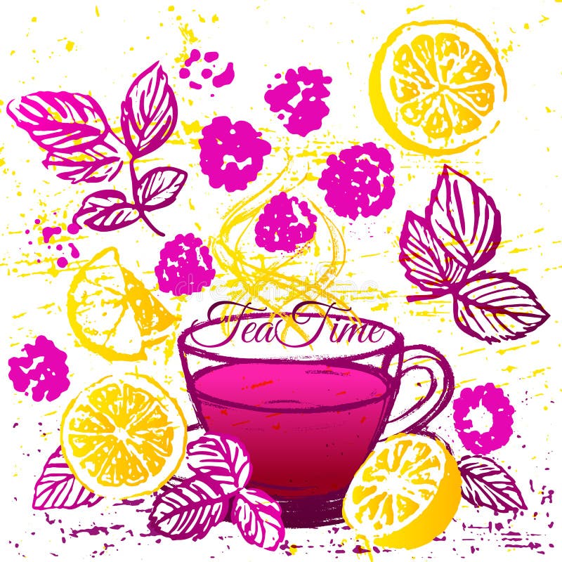 Raspberry Tea Stock Illustrations – 1,858 Raspberry Tea Stock ...