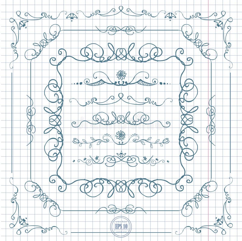 Ink Hand Drawn Line Border Set Stock Illustrations – 26,215 Ink Hand ...