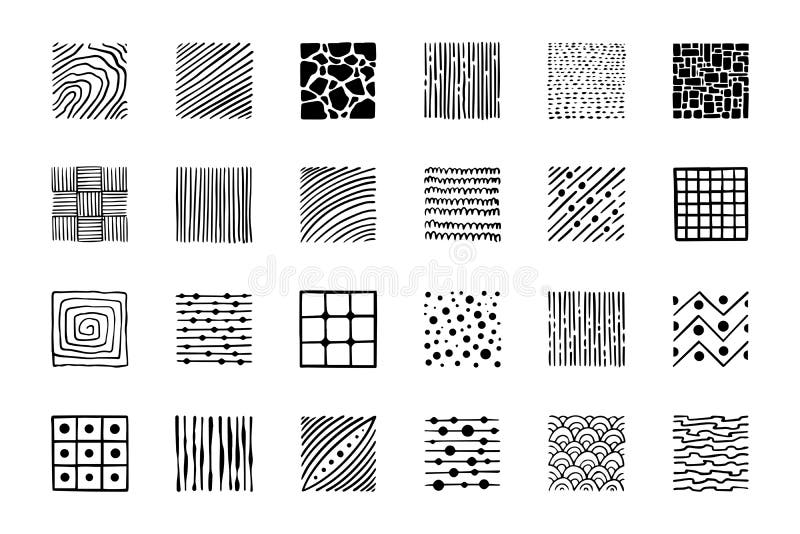 Ink Hand Drawn Line Sketch Pattern Stock Vector - Illustration of draw ...