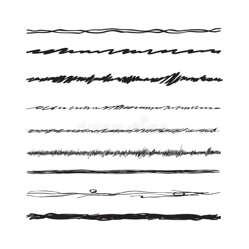 Hand-drawn Vector Line Border Set, Design Element Stock Vector ...