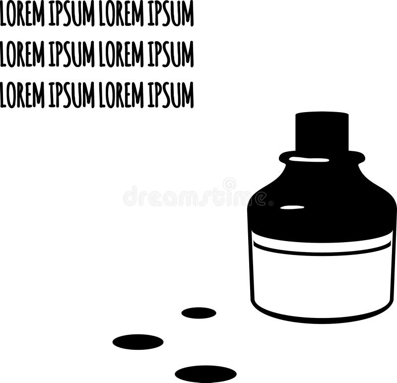 Ink Icon Black and White. stock vector. Illustration of white - 90349553