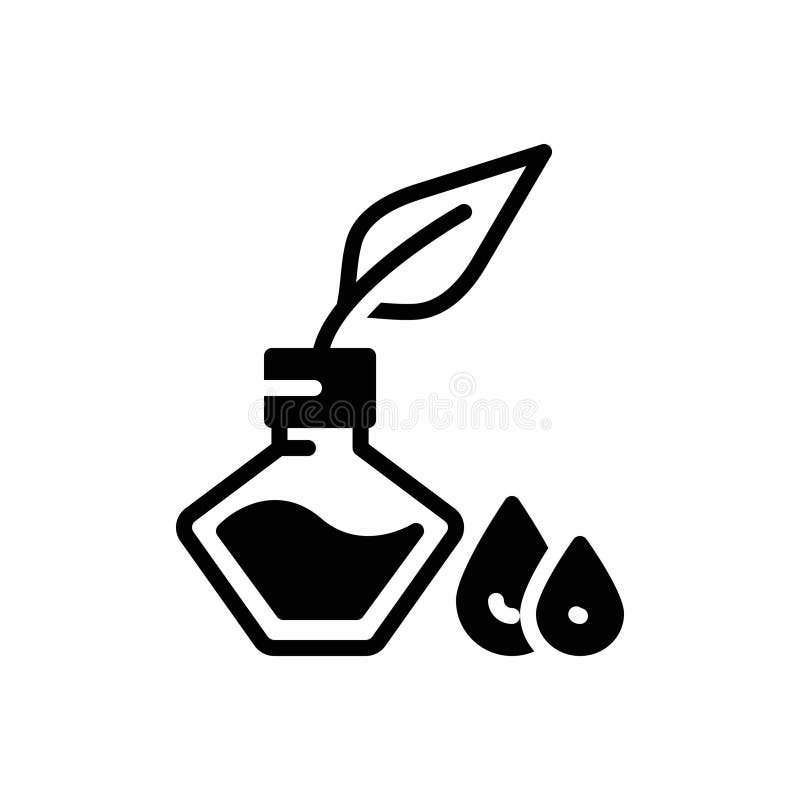 Black Solid Icon for Ink, Inkwell and Bottle Stock Vector ...