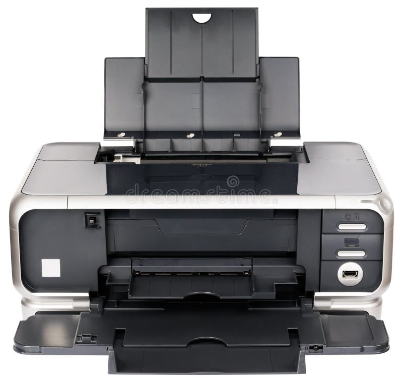 Ink-jet printer front view stock photo. Image of isolated - 11966402