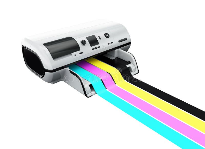 Ink-jet Printer with Printed CMYK Lines Stock Illustration ...