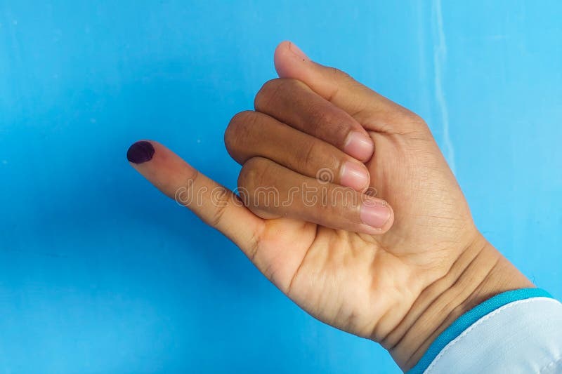Election Ink Marks on the Little Finger Stock Photo - Image of ...