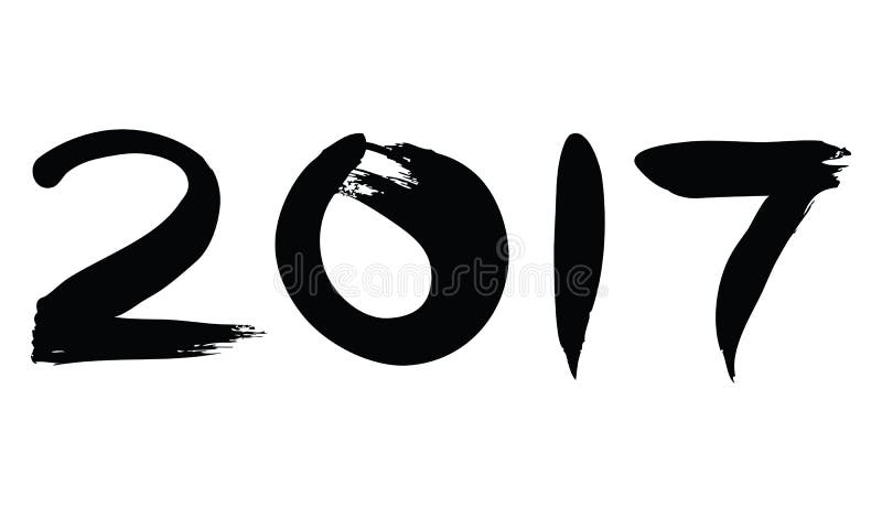 2017 ink number stock vector. Illustration of artistic - 81402121