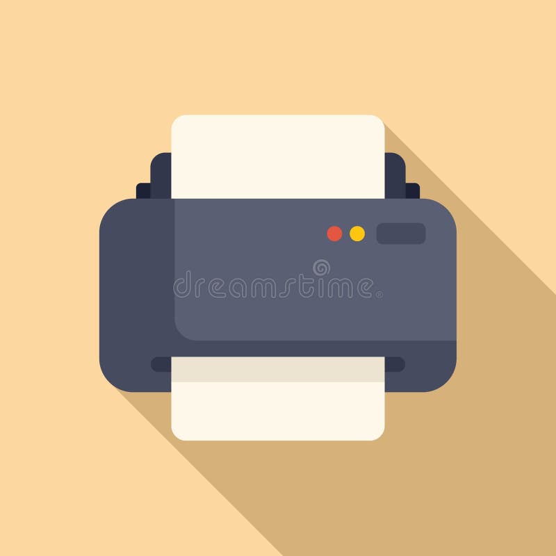 Ink Office Printer Icon Flat Vector. Computing Machine Stock Vector ...