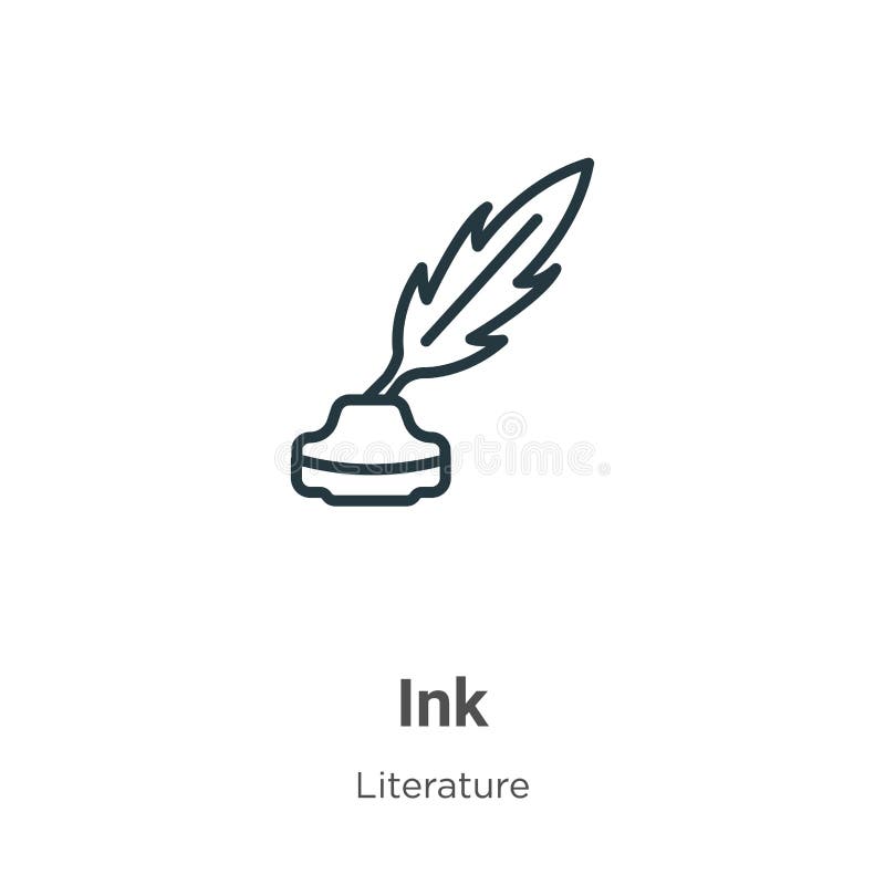 Ink Outline Vector Icon. Thin Line Black Ink Icon, Flat Vector Simple ...