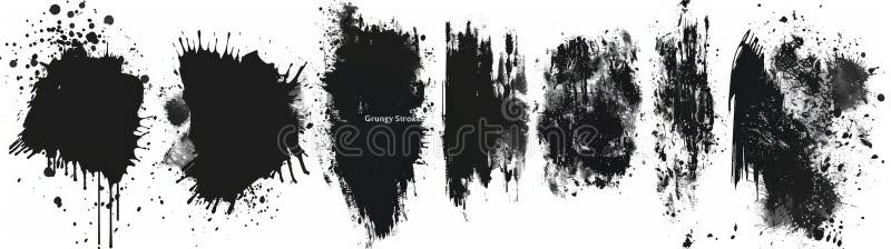 Ink and Paint Brush Strokes. Modern Illustration Stock Photo - Image of ...