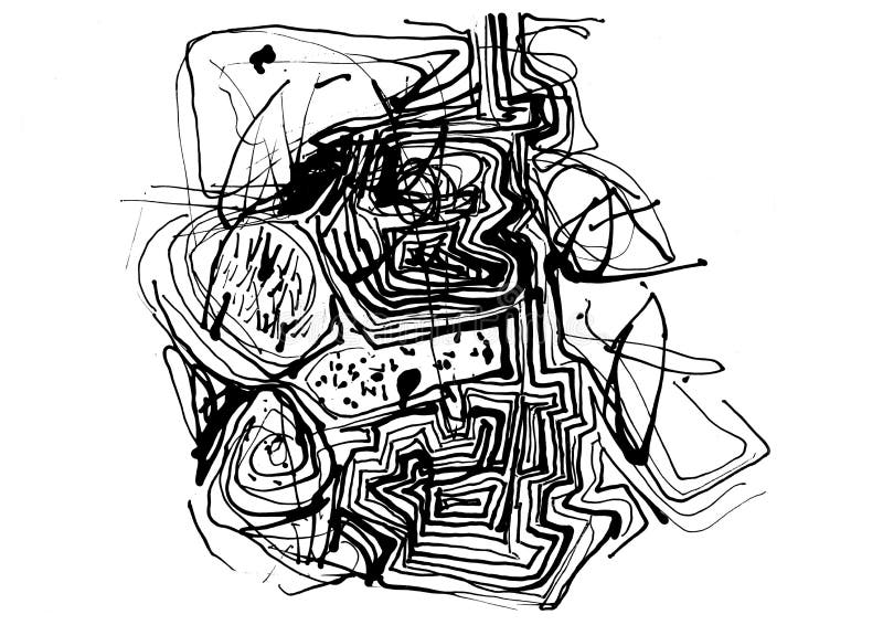 Abstract Ink Lines Grunge Background. Stock Illustration - Illustration ...