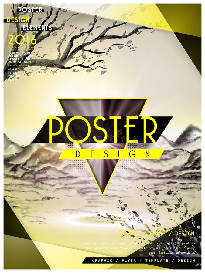 Ink painting style poster stock vector. Illustration of gallery - 80171177