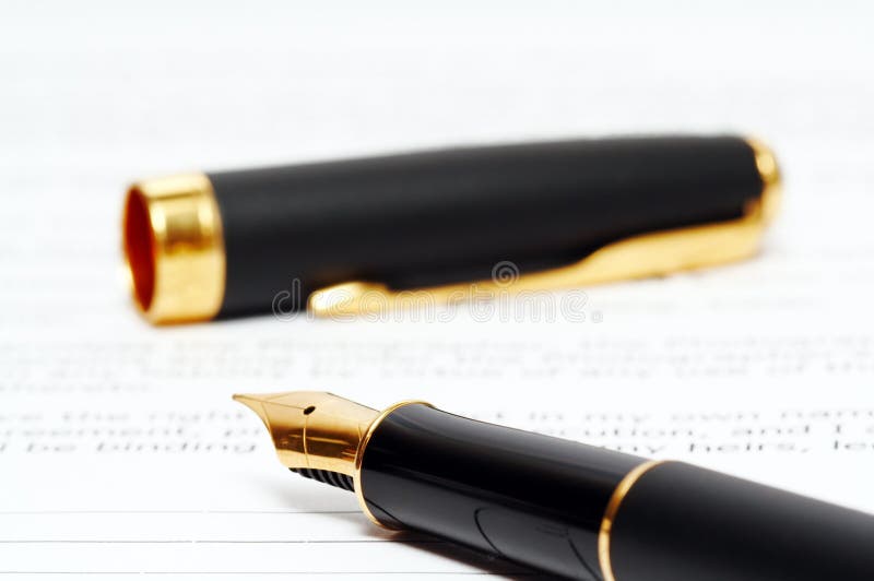 Fountain pen and paper stock image. Image of copy, lined - 10133493