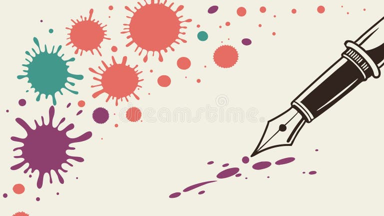 Ink Pen with Dynamic Splatter, Creative Tool, Artistic Expression ...