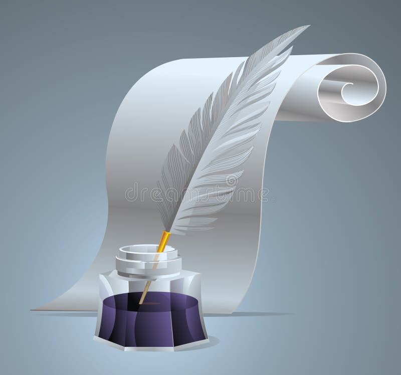Ink pen feather stock vector. Illustration of feather - 20378037