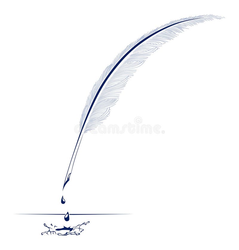 Ink feather pen stock vector. Illustration of pencil - 18604395