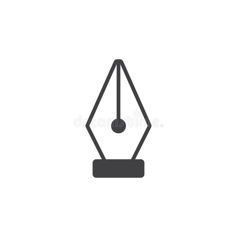 Ink Pen Icon , Solid Logo Illustration, Pictogram Isolated Stock ...